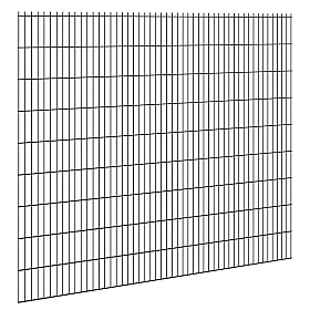 Hillfence metalen scherm, dubbele staafmat, 250 x 183 cm, zwart ...